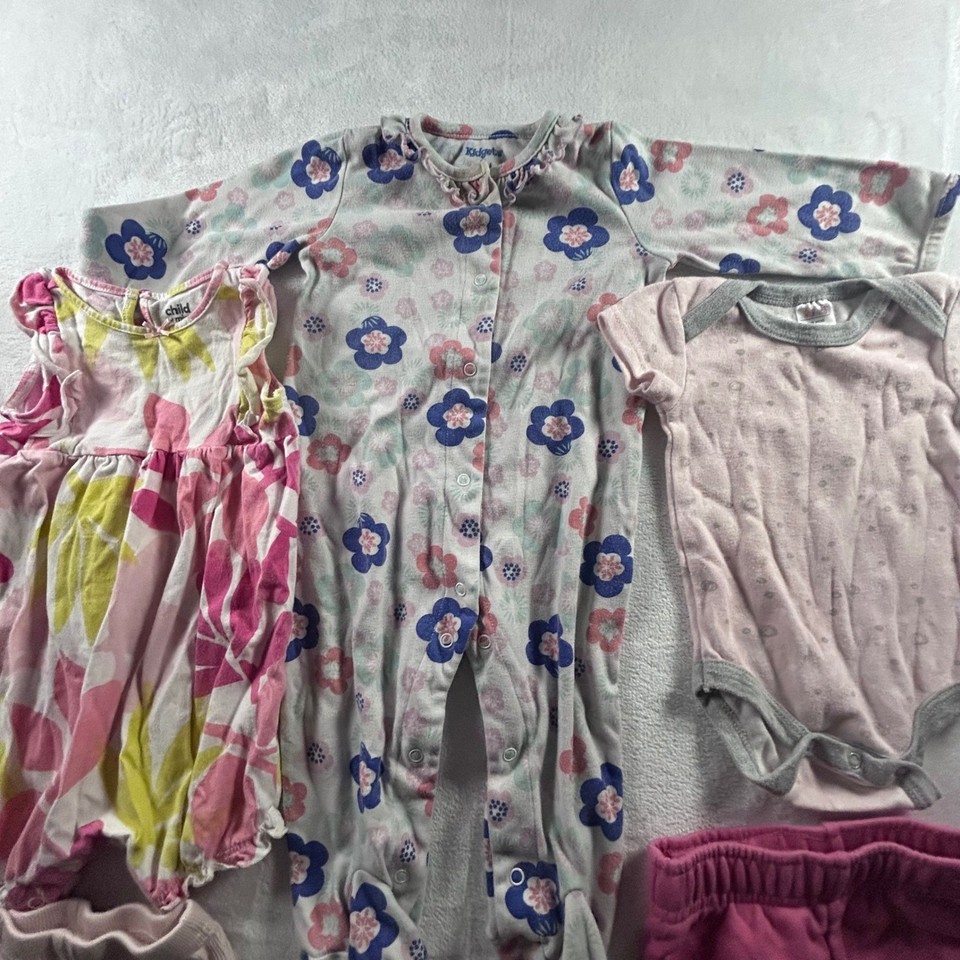 Baby Girl Clothing Lot Set Outfits Bodysuit Romper Pants Frog Floral 6 ...