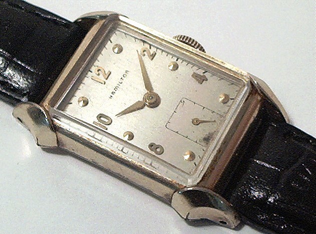 1940s HAMILTON 982 MILTON MEN'S 14K YGF 19J DRESS WRISTWATCH - RUNNING ...