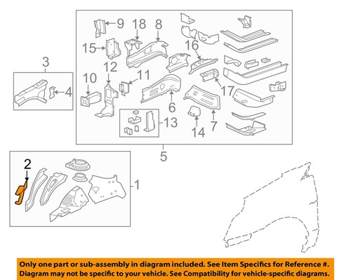 GM OEM 10-16 SRX Fender Structural Components Rails-Fender Mtg Bkt ...