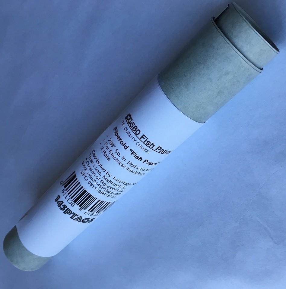 Fish Paper CG580 Insulating Fibrous LIGHT GREY Fishpaper Rolls 12" x 24 ...