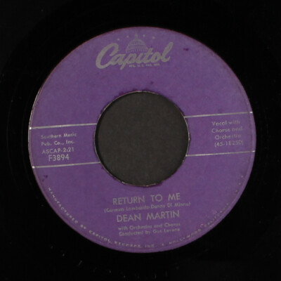 DEAN MARTIN: return to me / forgetting you CAPITOL 7" Single 45 RPM | eBay