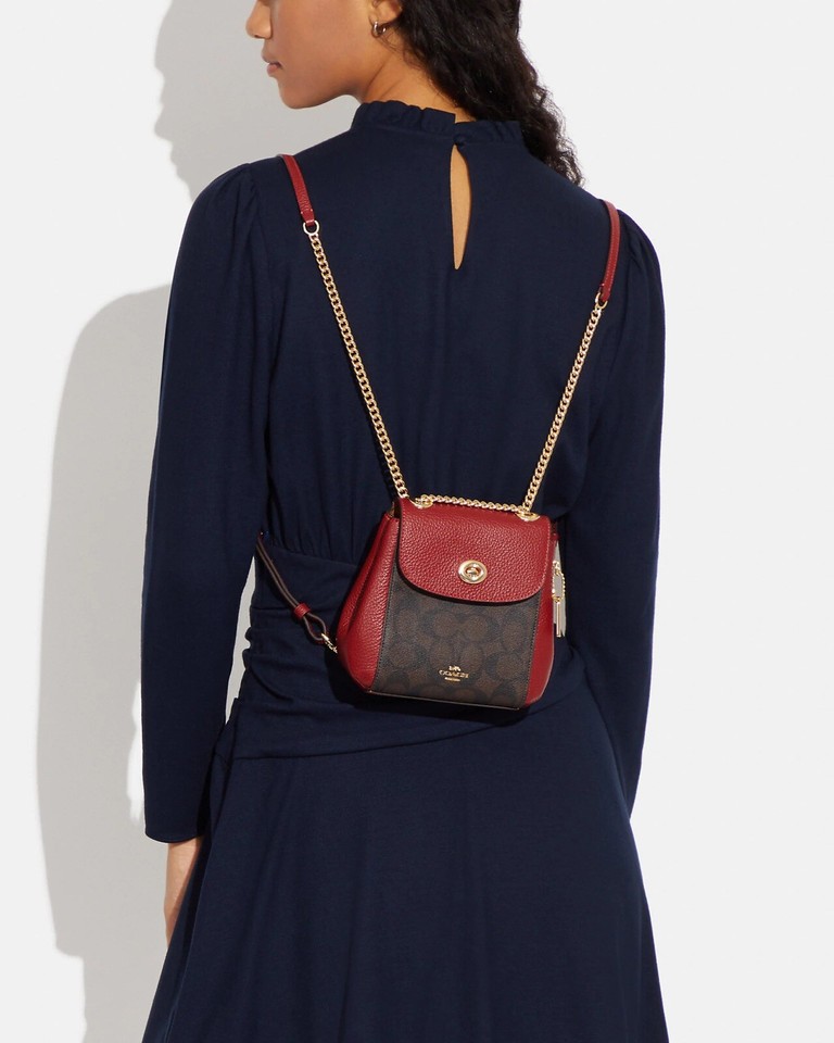 COACH C5678 Convertible Mini Backpack In Signature Canvas & Leather ...