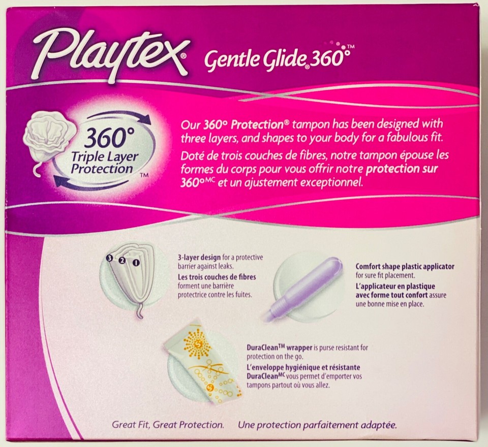 Playtex Gentle Glide 360 Super Plus S+ 36 Fresh Scent Tampons Triple ...