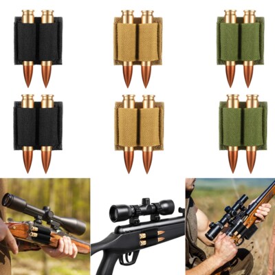 2PCS 2 Round Bullet Holder for Rifle Ammo Holder Bullet Keeper with ...