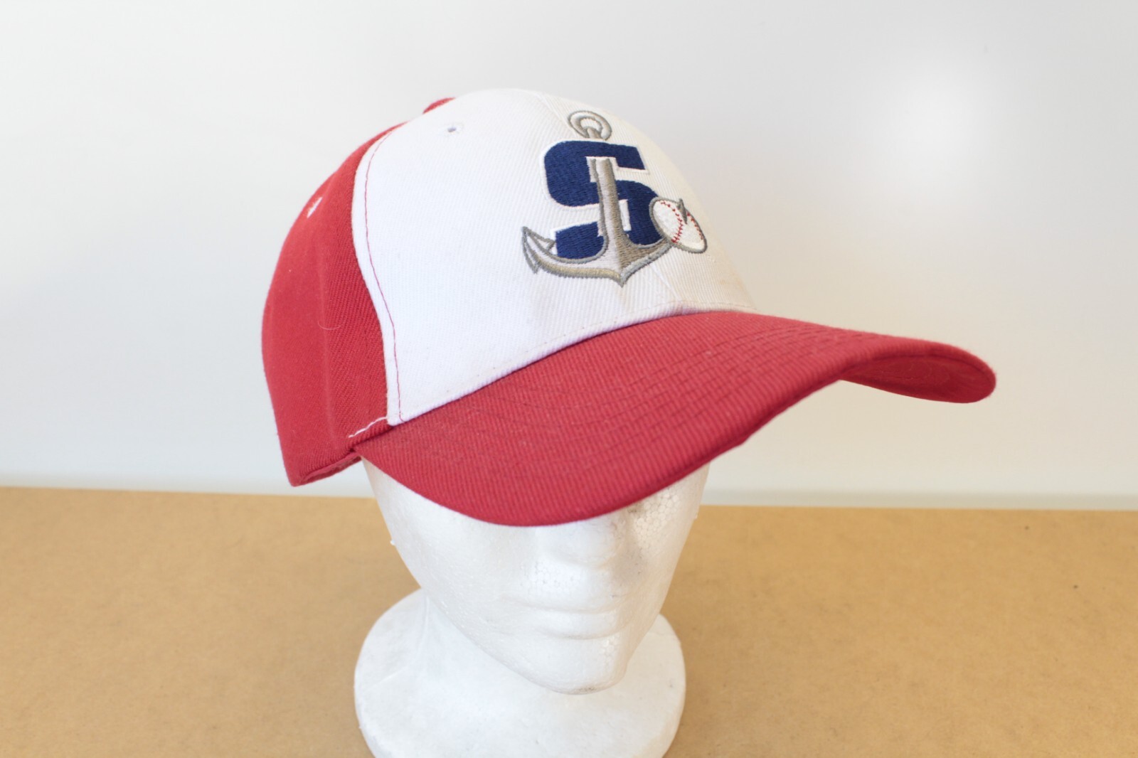 Stockton Ports S Anchor Logo Strapback Dad Hat Red White Wing Stop FAST ...
