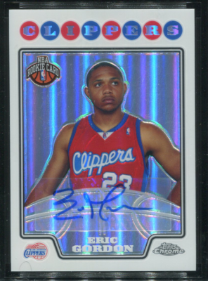 2008 TOPPS CHROME REFRACTOR ERIC GORDON #227 ROOKIE CLIPPERS AUTO /145 ...