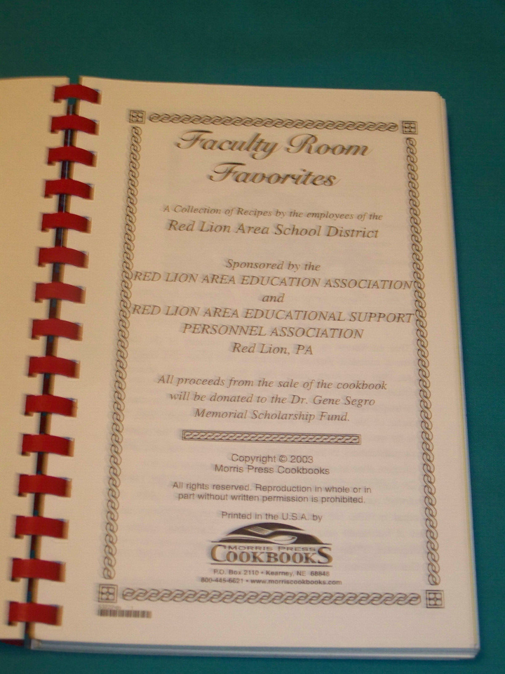 Red Lion Area School District Employees Cookbook 2003 Red Lion PA ...