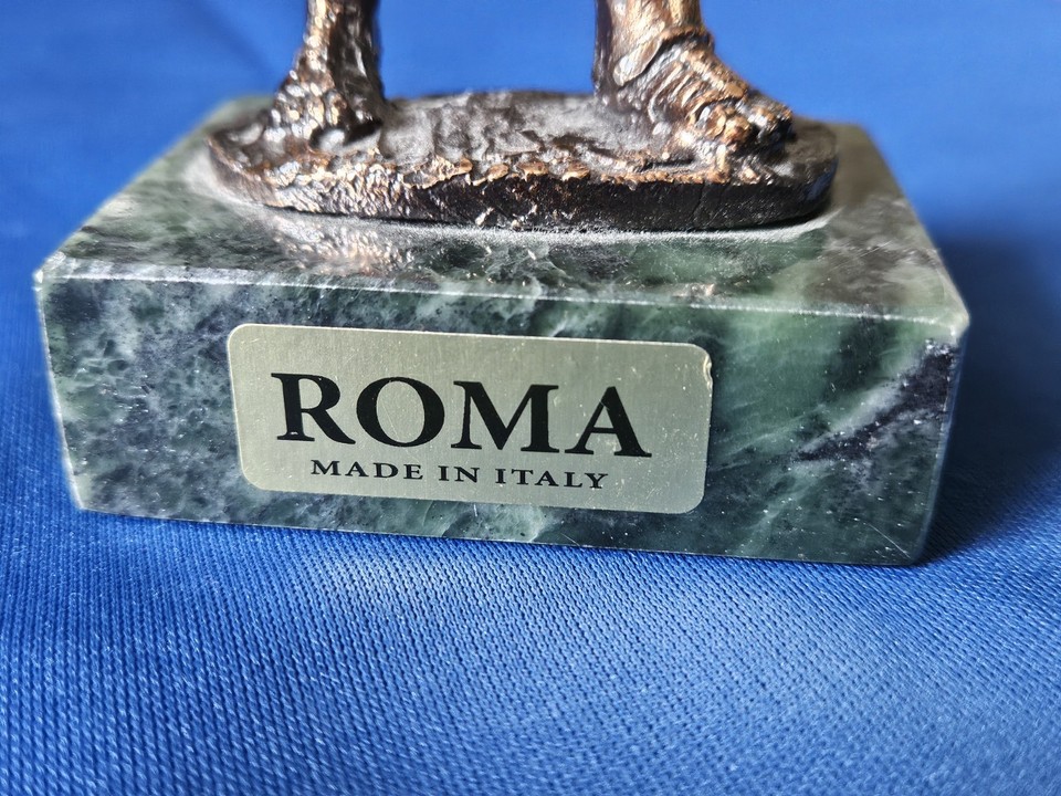 Antique Copper Roman Gladiator Spartacus Statue on Marble Base Roma ...