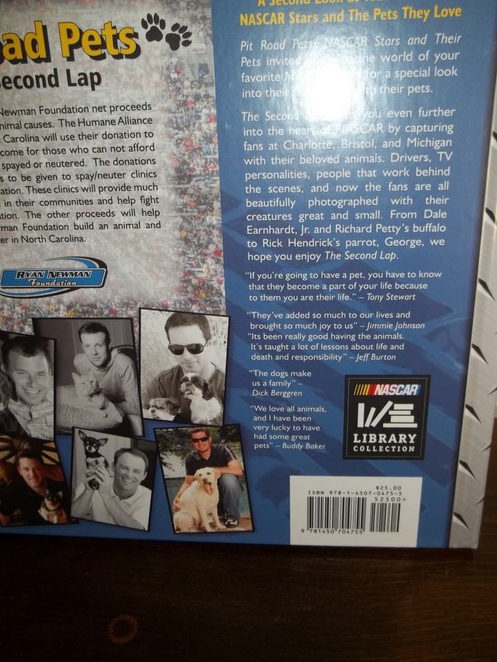 NASCAR Book NEW - PIT ROAD PETS-NASCAR Stars &Their Pets - GREAT UNIQUE ...