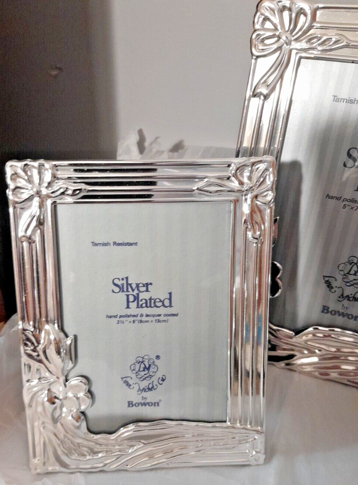 3 Silver Plated Picture Frames 1- 5"x7" , 2- 3.5"x5"(4x6) NIB Loui ...