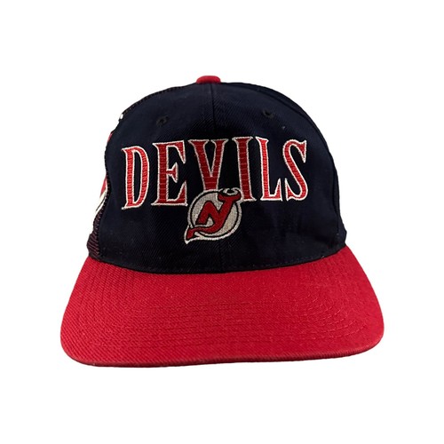 Vintage New Jersey Devils Mens Hat Cap Blue Red SnapBack Sports ...