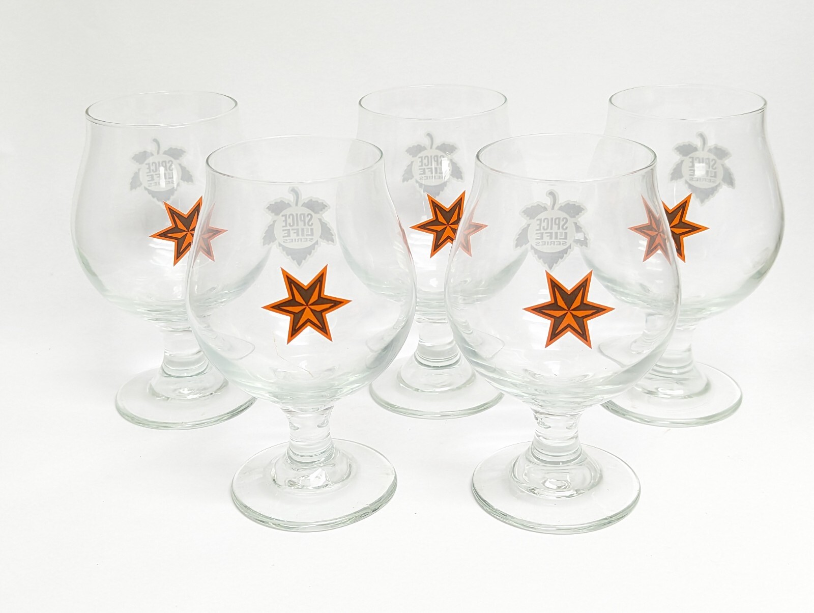 Set of 5 Sixpoint Brewery Tulip Beer Glasses, 6" Tall, Spice Life ...