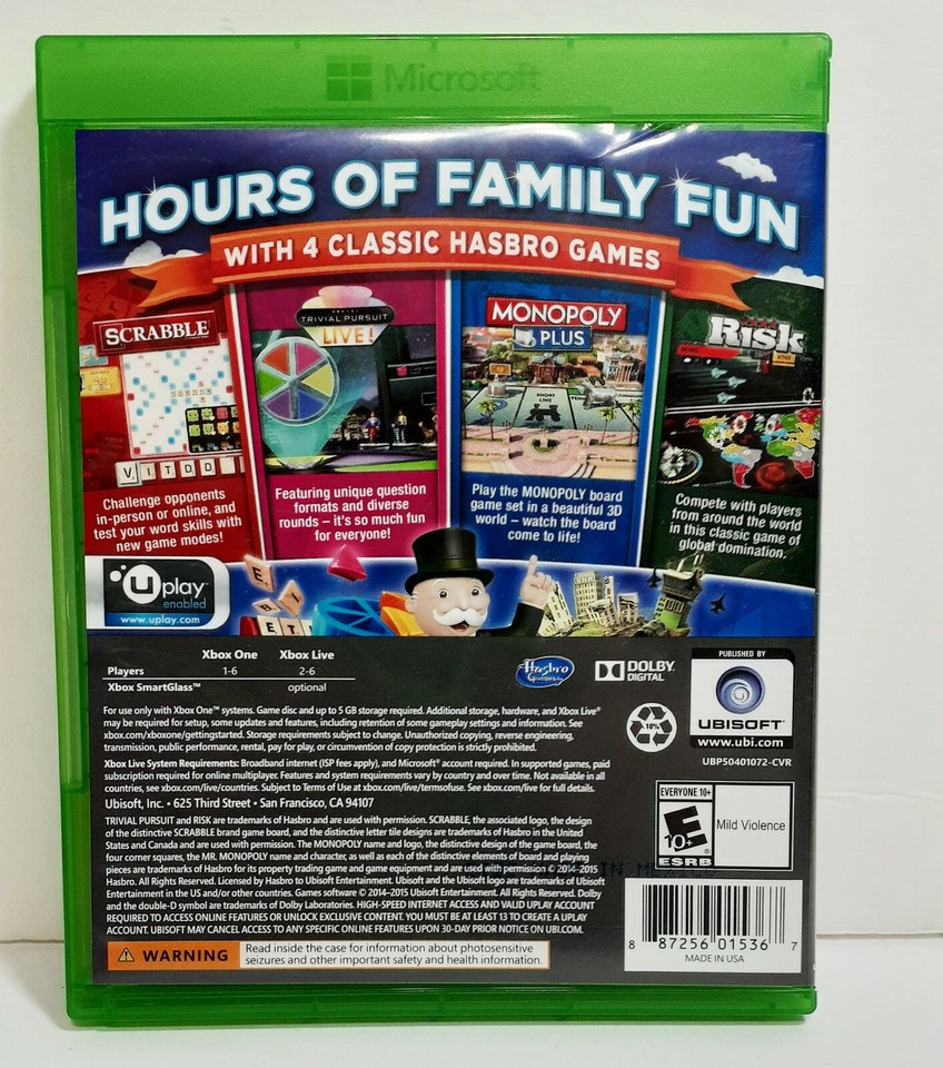 Hasbro Family Fun Pack (Microsoft Xbox One, 2015) 887256015367 | eBay