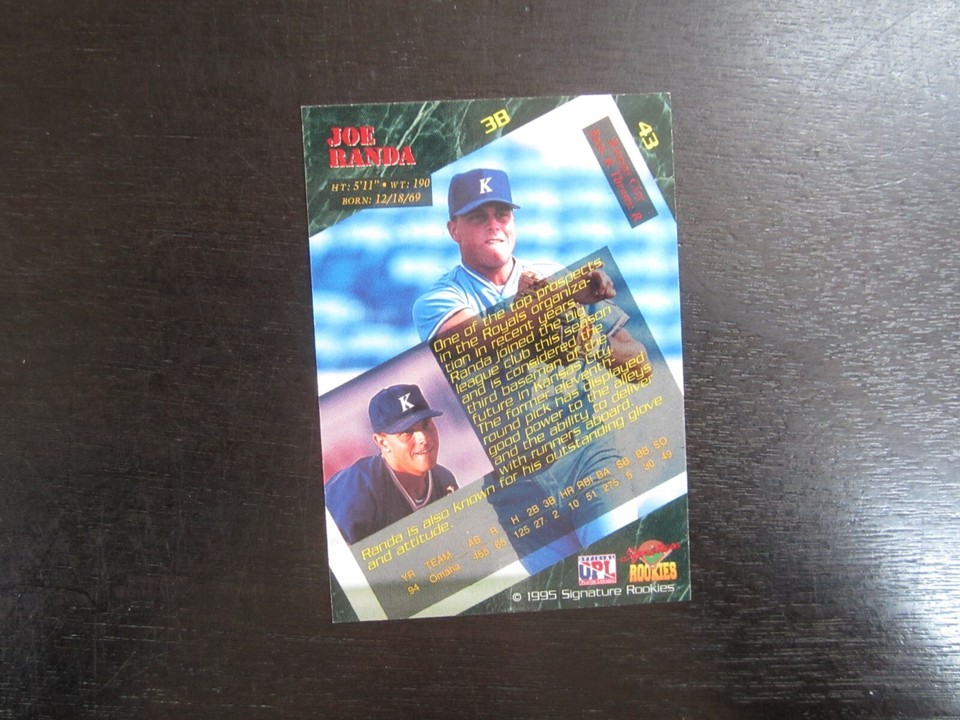 1995 Signature Rookies # 43 Joe Randa Autograph Signed Auto Card (B ...