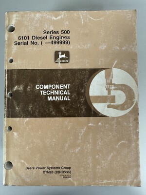 John Deere Series 500 6101 Diesel Engines Serial (-499999) CTM20 ...