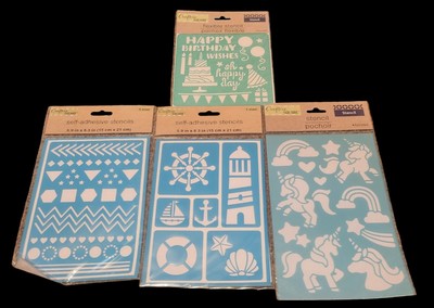 Crafter's Square Flexible 4 Stencils Lot - New - Shapes, Birthday ...