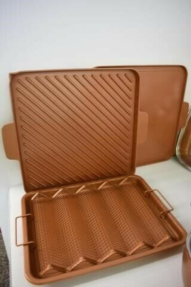 34 PC Copper Chef Cookware Set Pans Pots Deep Fry Baking Grill Egg ...