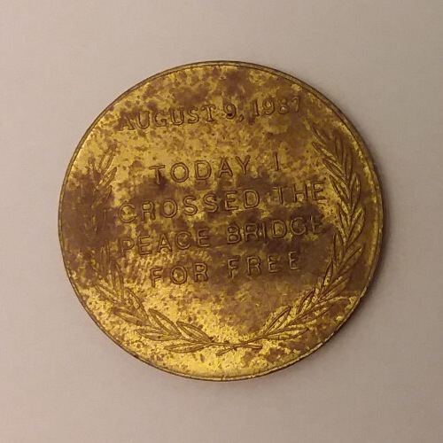 Peace Bridge USA Canada 60th Anniversary Buffalo, NY Transit Toll Token ...