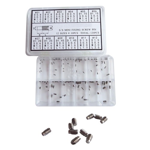 120Pcs Stainless Watch Fixing Screws Pins Assortment Watchmaker Repair ...