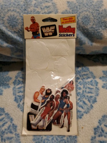 WWF WWE 1985 Wrestling Superstars Puffy Stickers New Sealed HOGAN Wendi ...