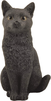 3 Inch Black Cat Sitting Hand Painted Mini Figurine Statue Sculpture ...