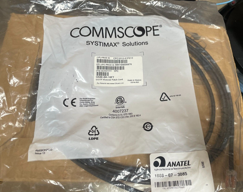 CommScope Systimax Solutions Patch Cable Black 10ft U/UTP Modular Cord ...