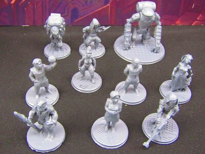 10pc Titus X Sci Fi Set 8 Mini Miniature Model Character Figure 28mm ...
