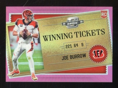 2020 Panini Contenders Optic Winning Tickets Pink Joe Burrow RC Rookie ...