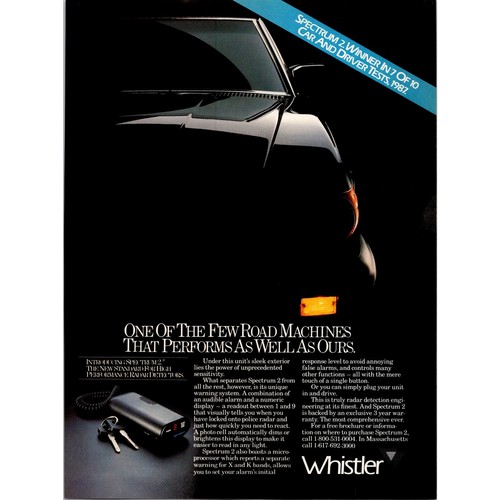 Whistler Spectrum 2 Radar Detectors MA 1987 Nebraska Huskers Clipping ...