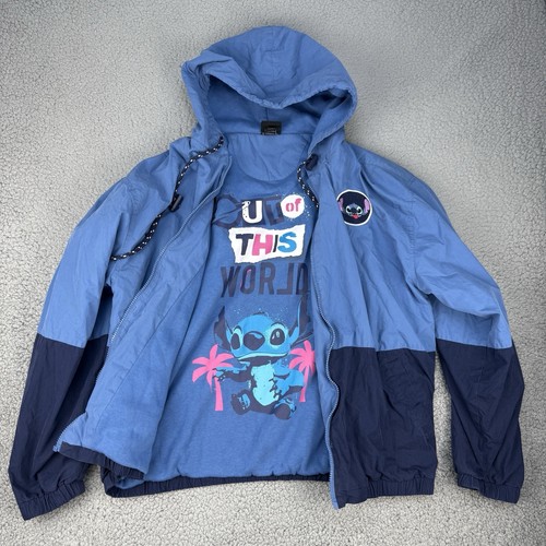 Disney Lilo and Stitch Jacket Womens Large Blue Colorblock BoxLunch ...