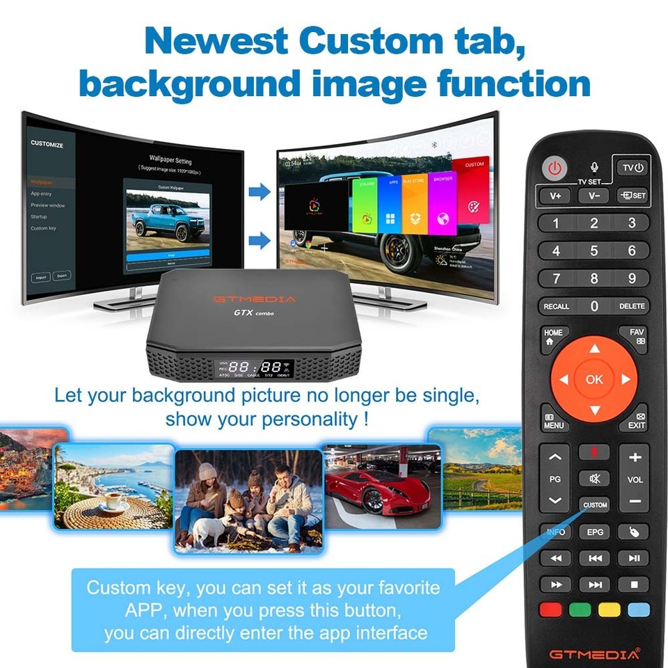 8K DVB S2/T/ATSC FTA Satellite TV Receiver Home Theater Android Smart ...