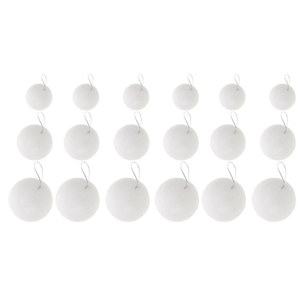18 Pcs Craft Foam Balls Polystyrene Christmas Tree Decorations Hanging ...