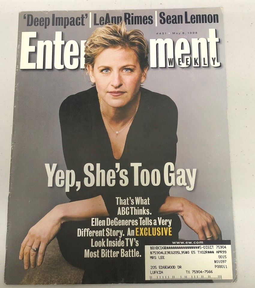 Ellen DeGeneres Lot Of 2 Magazines Entertainment Weekly (1998, 2008) | eBay