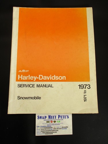 1971 - 1973 Harley Davidson Snowmobile OEM Shop Repair Service Manual ...