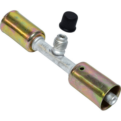 BEADLOCK CRIMP A/C HOSE FITTING,SPLICE #6 WITH 1/4" SERVICE PORT ...