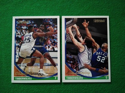 (2 Cards) 1993-94 Topps Gold #345 Chuck Person & #290 Luc Longley ...