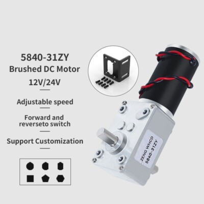 Double Output Shaft 5840-31ZY Worm Gear Reduction Self-locking Motor DC ...