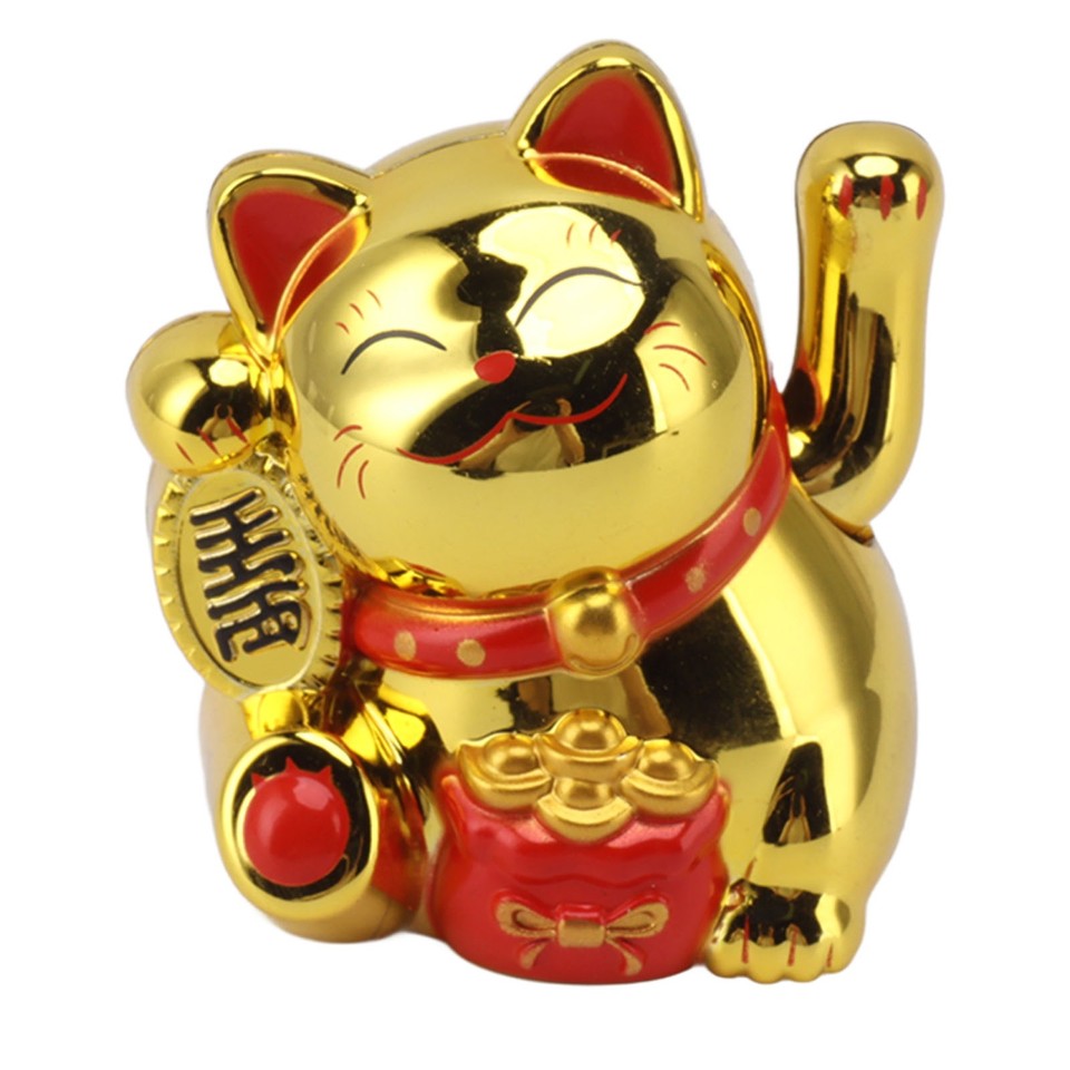2in Lucky Fortune Cat Vivid Lovely Solar Fortune Cat Statue For ...