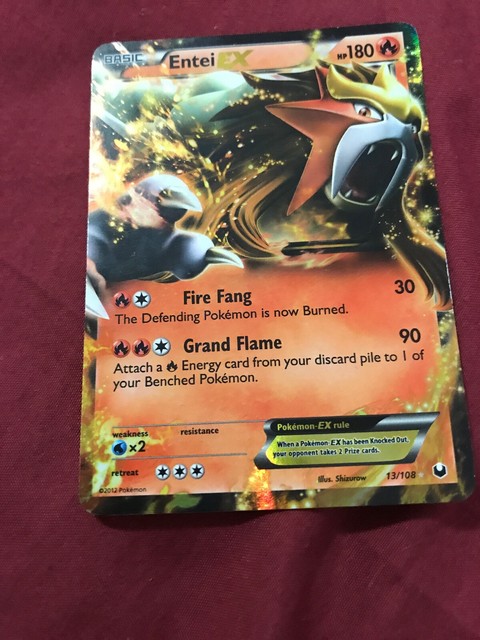 Holo Foil Entei EX # 13/108 Dark Explorers Set Pokemon Trading Cards ...