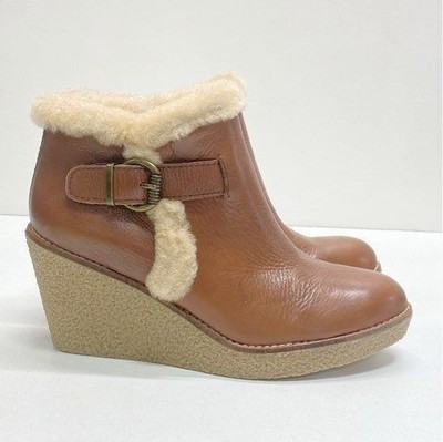 Sam Edelman Leather Layla Wedge Booties Brown 9.5 | eBay