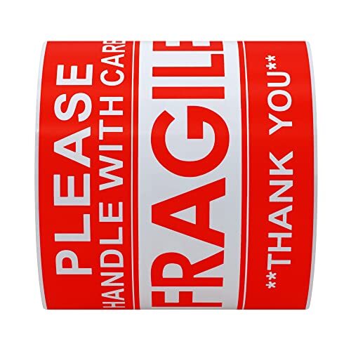 3x5 Inch Fragile Stickers Roll Adhesive Warning Labels for Shipping Box ...
