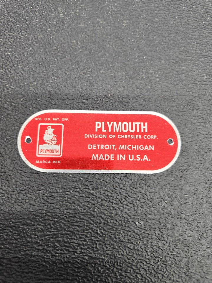1940 1951 1952 1953 1954 PLYMOUTH FIREWALL TAG NEW FITS PLYMOUTH | eBay