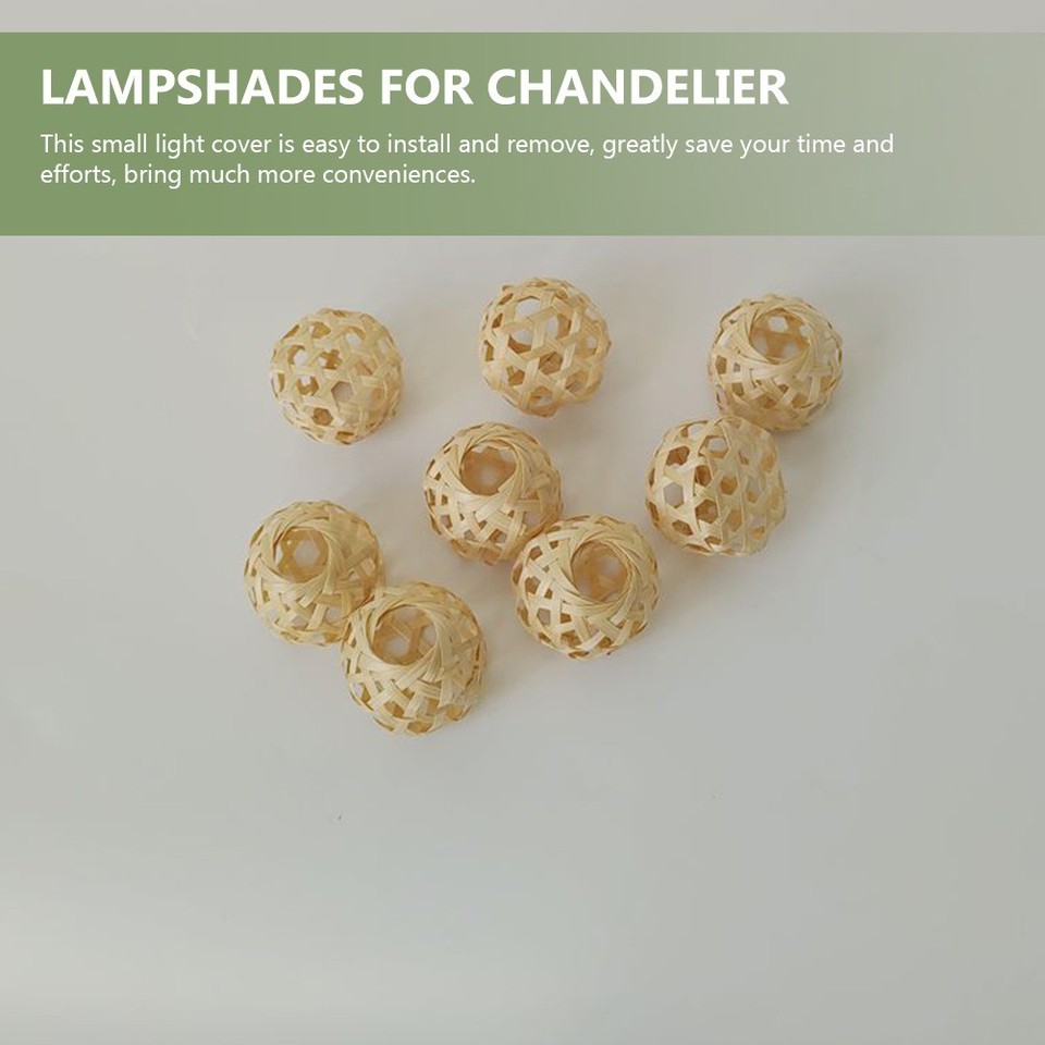 4 Pcs Bamboo Lamp Shade Small Retro Rustic Lampshade Replacement Cover ...