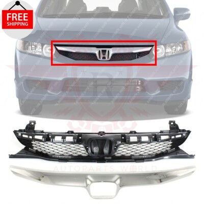 New Front Upper Grille Assembly + Chrome Molding Fits 2009 2010 2011 ...