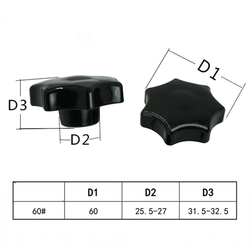 M8 M10 M12 Female Thread Clamping Nuts Knob Plastic Star Shaped Head ...