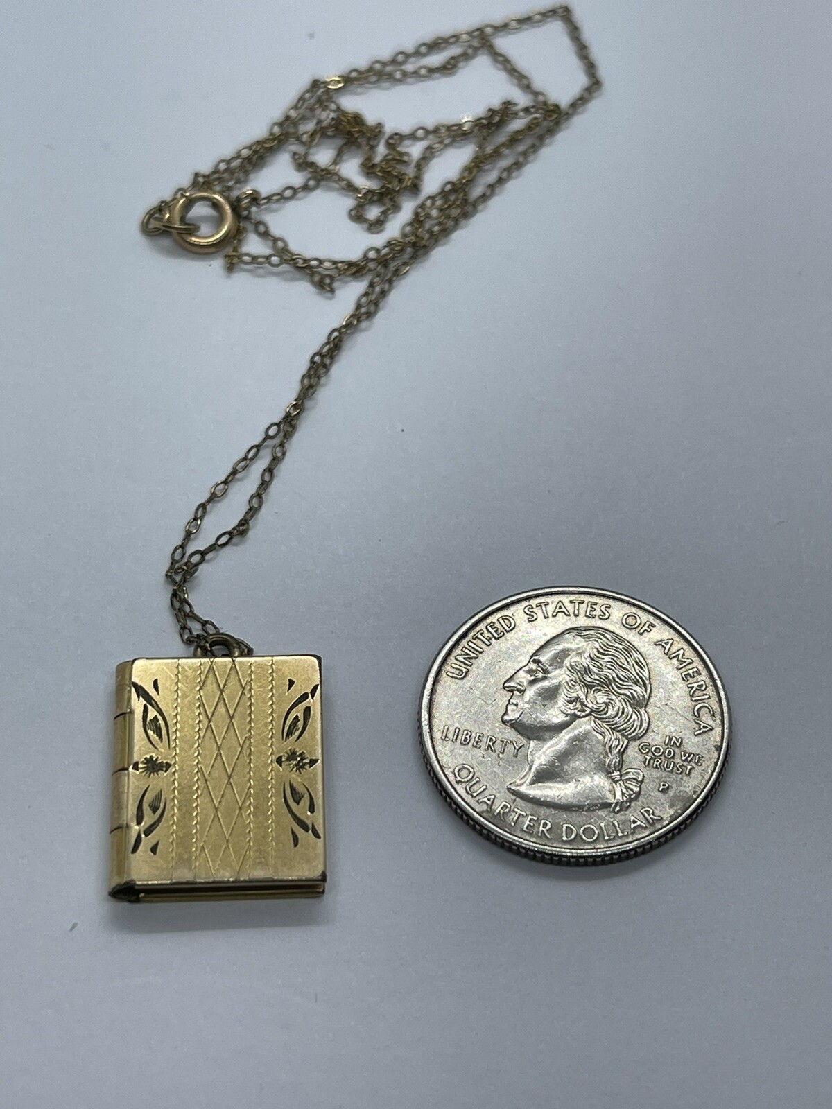 Art Deco 1/20 12kt Gold Filled Taille d’Epargne Book Shaped Locket ...