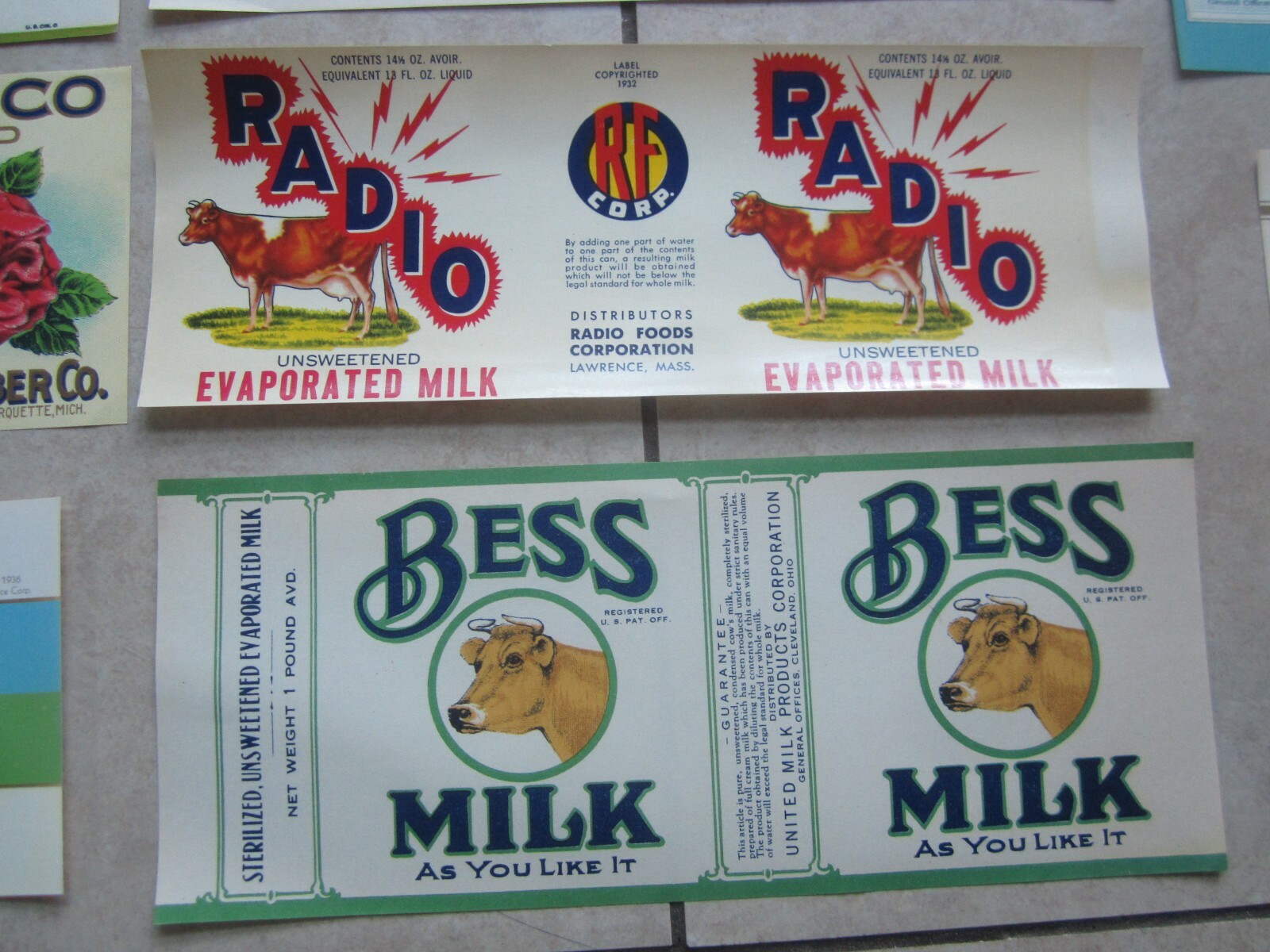 Collection of 12 Old Vintage EVAPORATED MILK - CAN LABELS - All ...