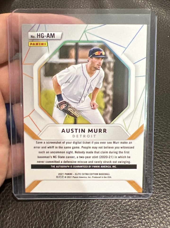 Austin Murr 2021 Elite Extra Edition Hidden Gems Auto Detroit Tigers | eBay