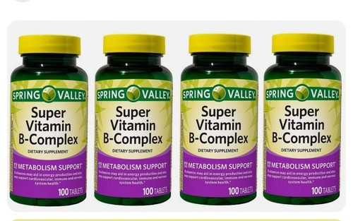 Spring Valley Super Vitamin B-Complex Tablets Dietary Supplement, 400 ...