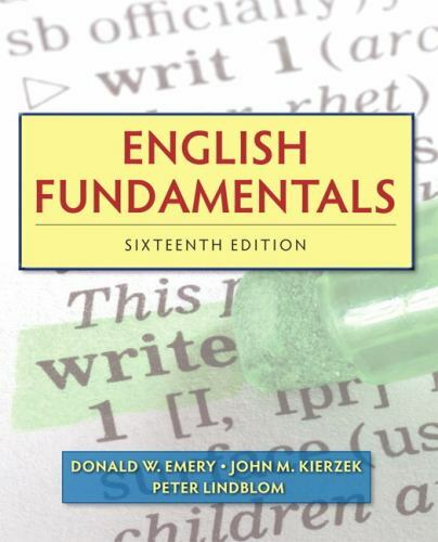 English Fundamentals by Donald Emery, Peter Lindblom and John Kierzek ...
